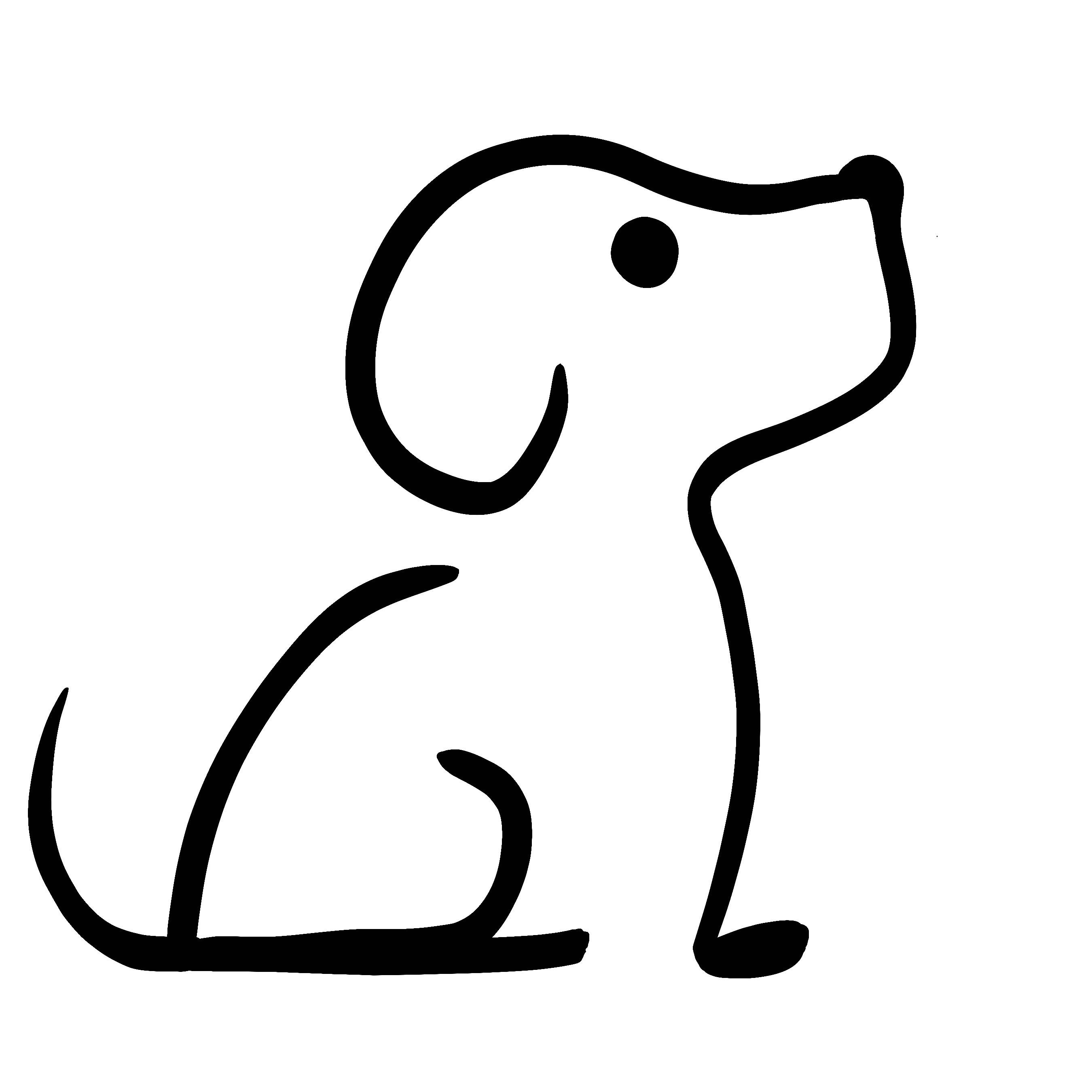 Simple Dog Svg, Cute Sitting Puppy Dog Cut File, Hand Drawn Dog ...