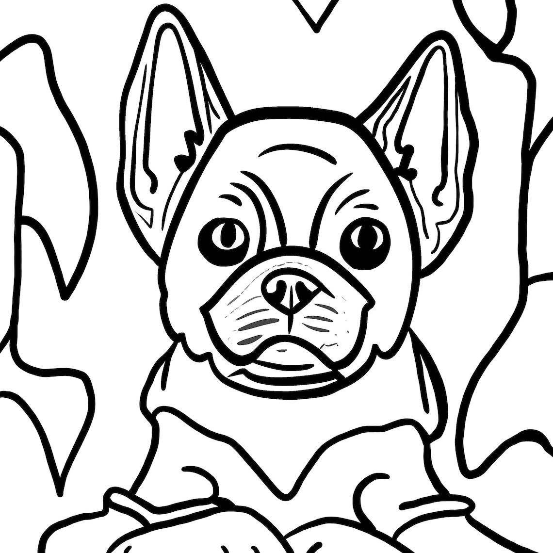 French Dog Coloring Page Kids and Adults Coloring Page - Etsy