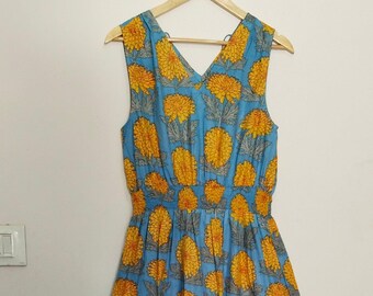 Beautiful Hand Print Dress,handblock Cotton Dress,indian Print Dress ...