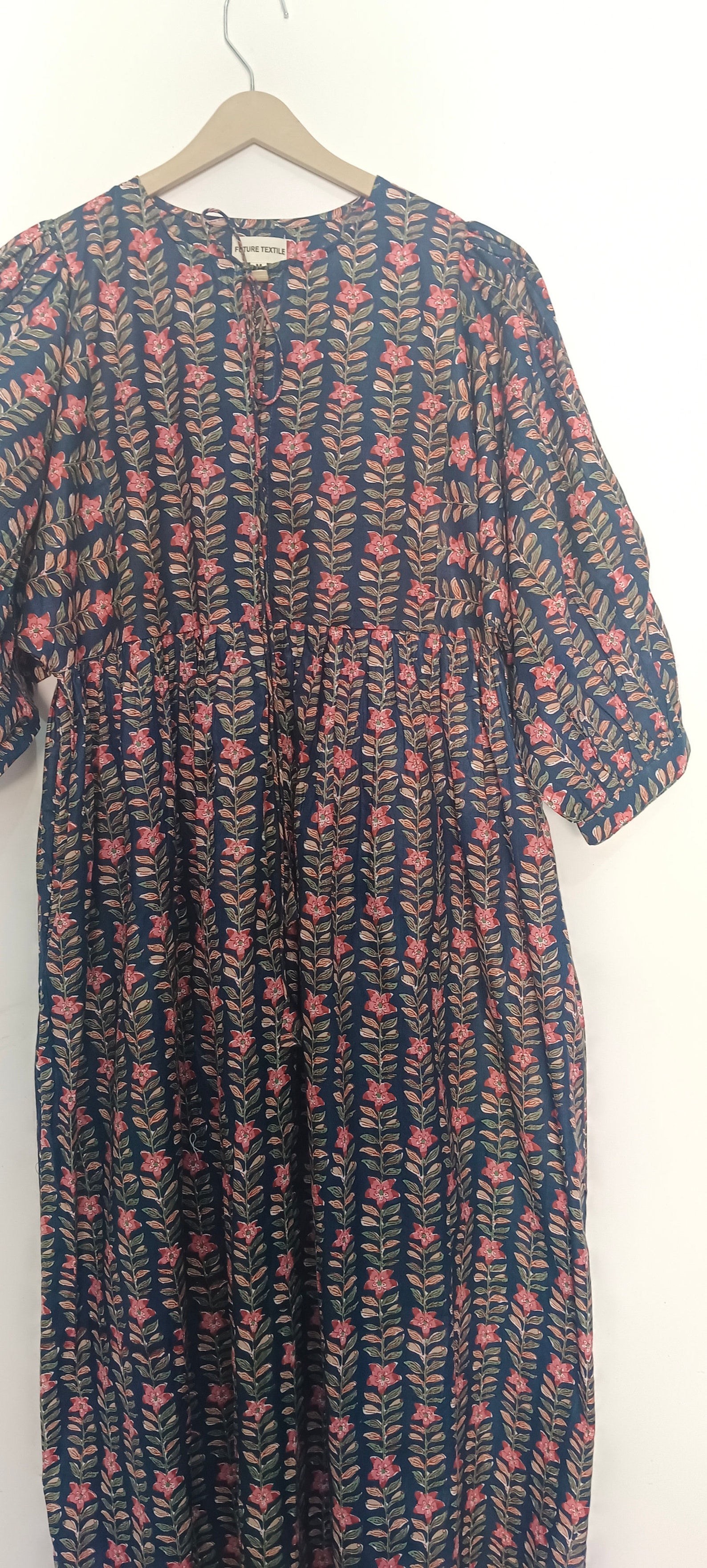 Floral Block Print Cotton Gauze Dress With Pockets - Etsy