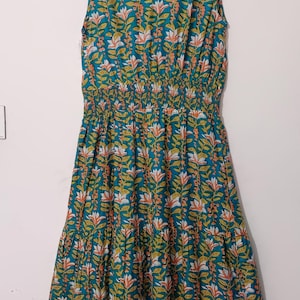 Handblock Cotton Long Dress, Indian Floral Print - Etsy