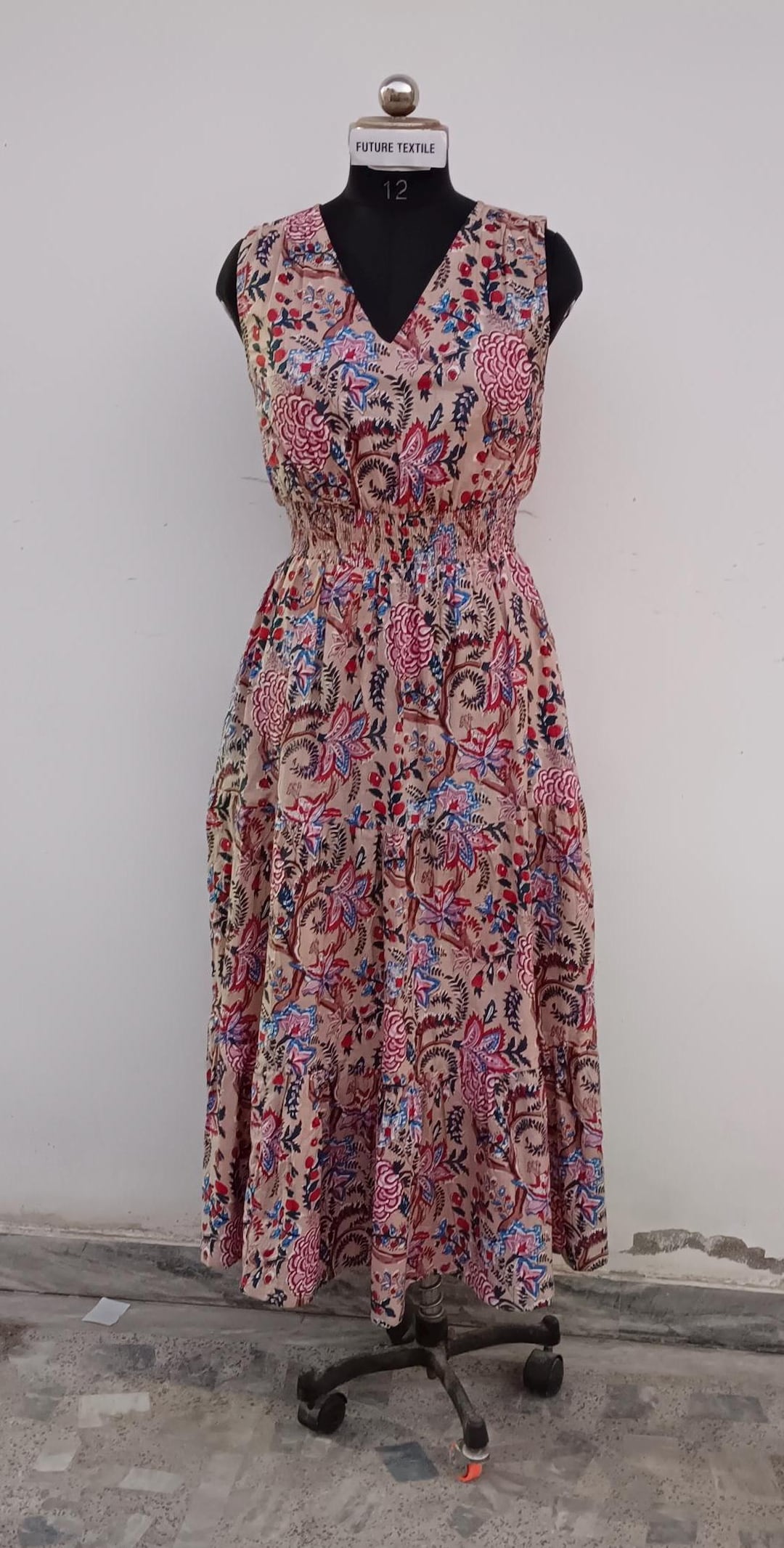 Handblock Cotton Dress: Floral Print Indian Summer Dress - Etsy
