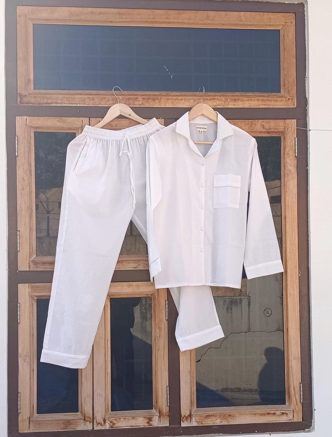 White Cotton Pajama Set: Ultrasoft Women's Nightwear - Etsy