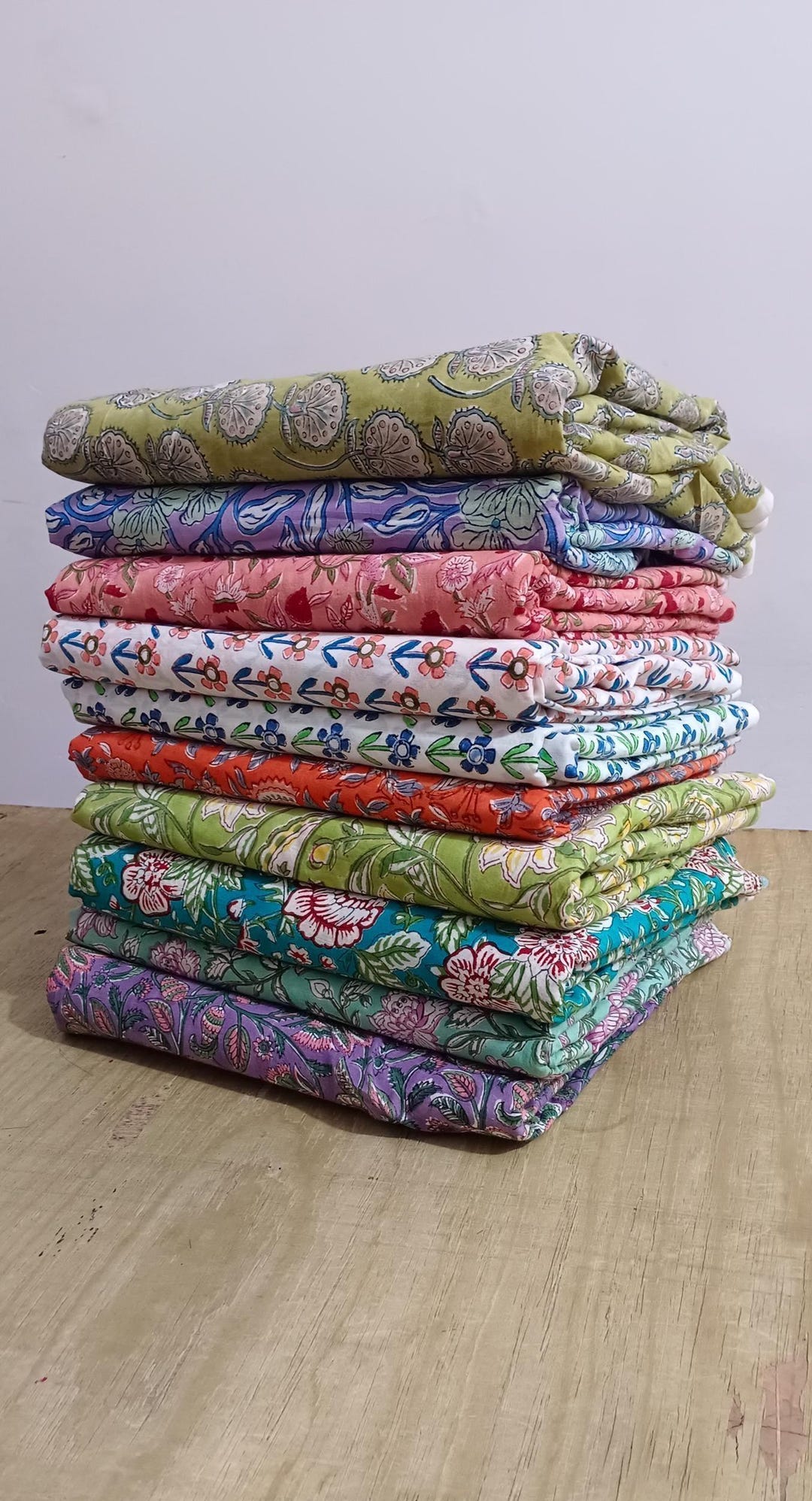 Hand Block Print Cotton Fabric: Floral Sewing Material by the Yard - Etsy
