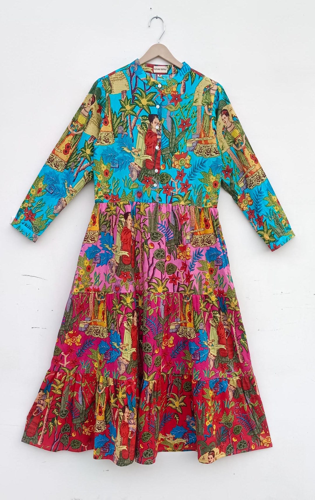 Mix Color Cotton Dress,indian Cotton Dress, Handblock Print Dress ...