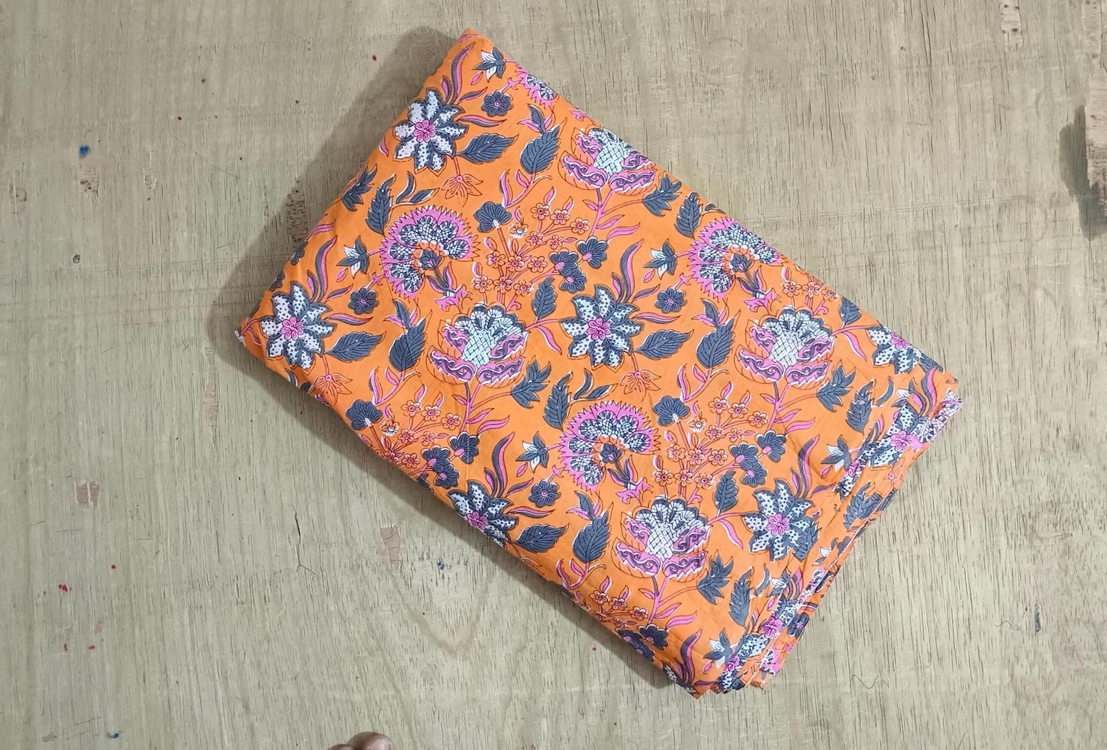 Hand Block Print Cotton Fabric: Indian Floral Sewing Material by the ...