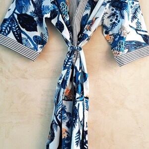 EXPRESS DELIVERY Cotton Kimono Robes,bird Print Kimono,soft and ...