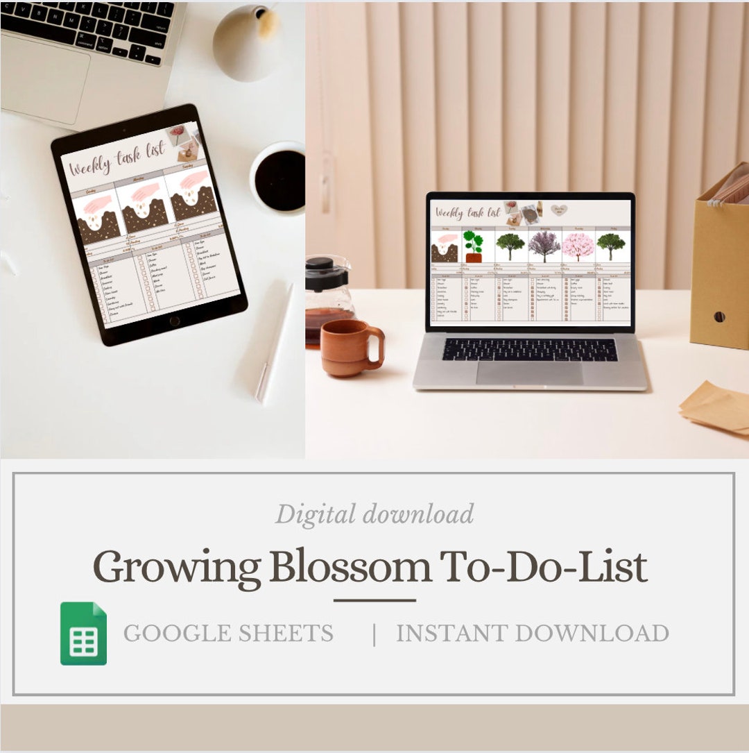 Growing Blossom Google Sheet Task List, Weekly Task List, Digital to Do ...