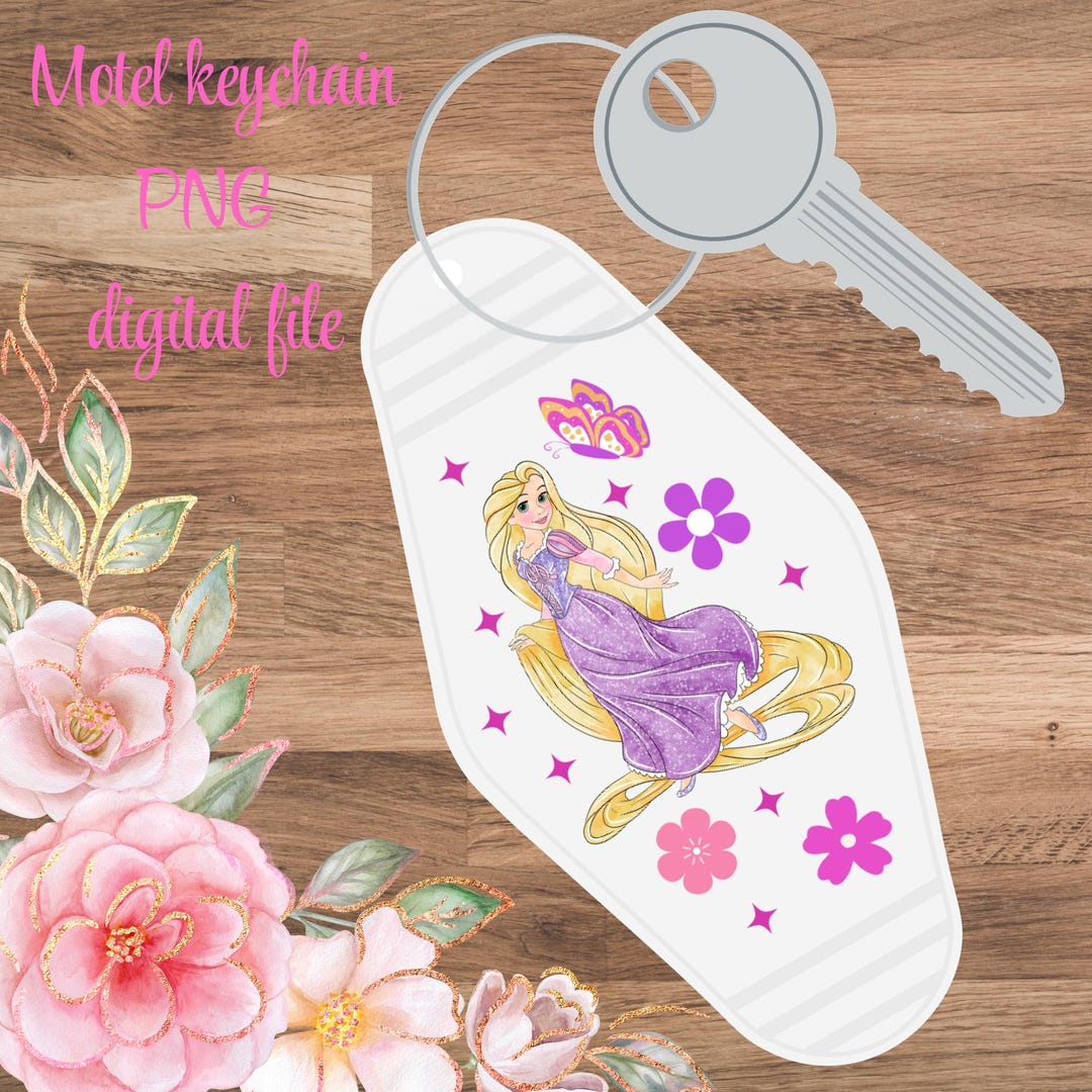 Princess Rapunzel Motel Keychain Png, Perfect for Uv DTF…. 1 Png File ...