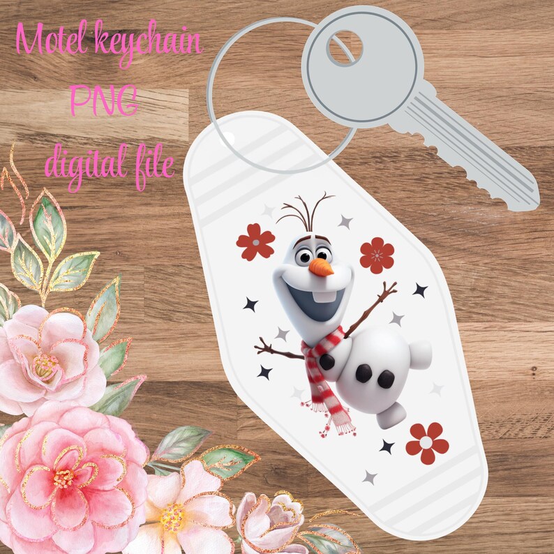 Olaf Frozen Motel Keychain Png, Perfect for Uv DTF. 1 Png File. Bright ...