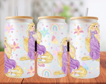 Princess Rapunzel Tangled Wrap PNG File DIGITAL DOWNLOAD 16oz Glass ...