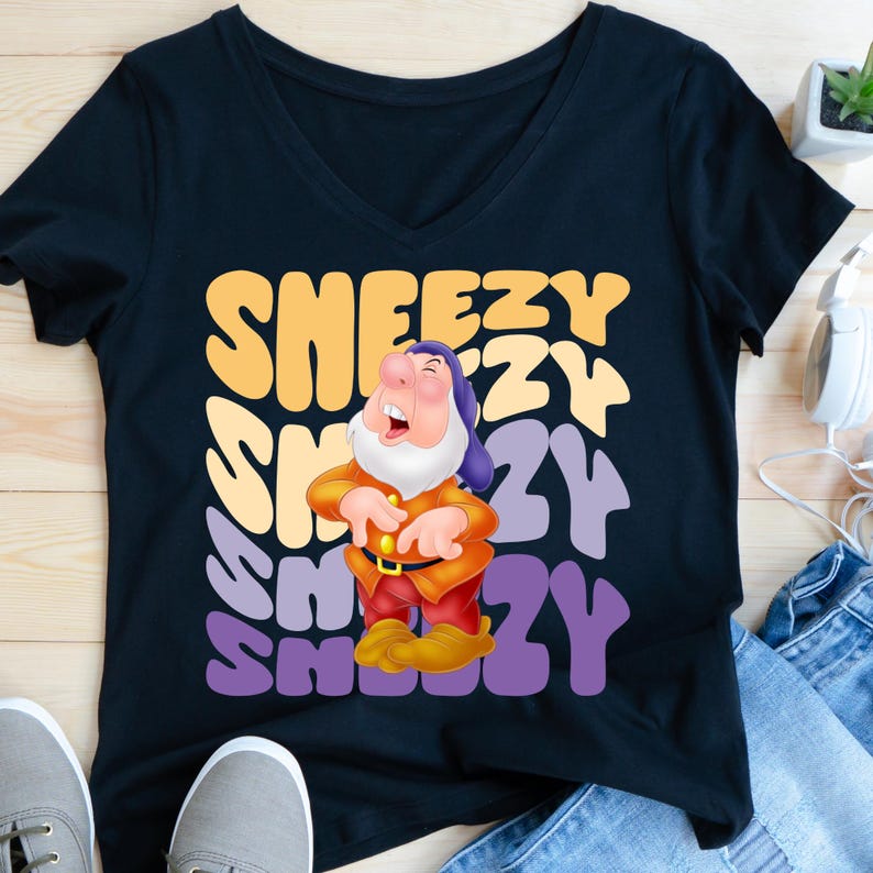 The Seven Dwarfs Retro Wavy Letters Png Bundle, Snow White - Etsy