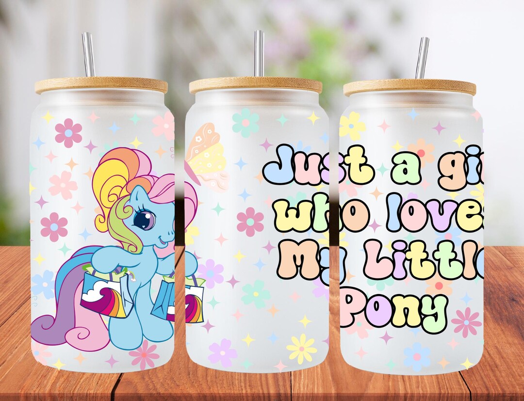 16oz Little Pony Libbey Glass Can Wrap, 1 Png File. Bright Colourful ...