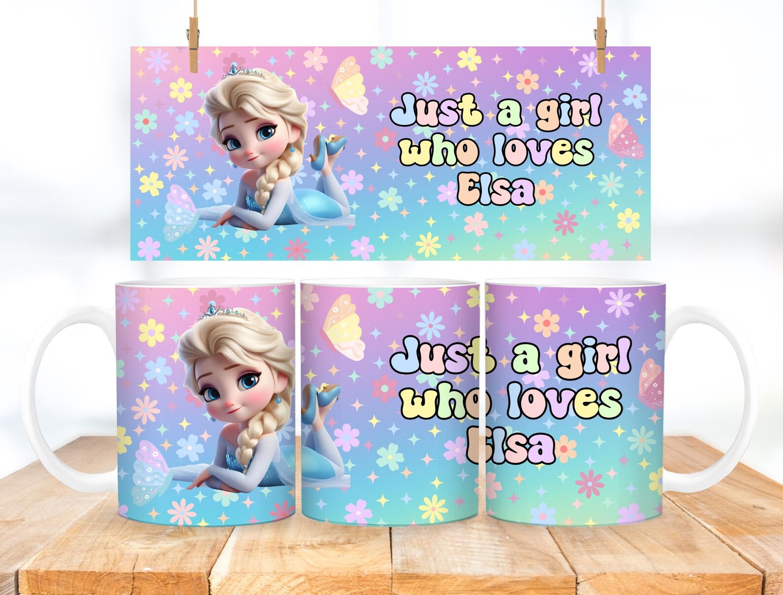 Elsa Mug Wrap, Png Digital Download, No Physical Items Will Be Sent ...