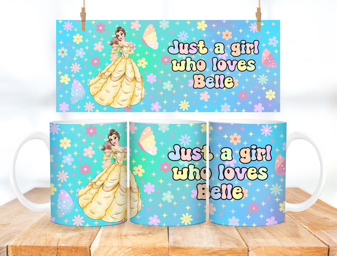 Princess Belle Mug Wrap, Png Digital Download, No Physical Items Will ...