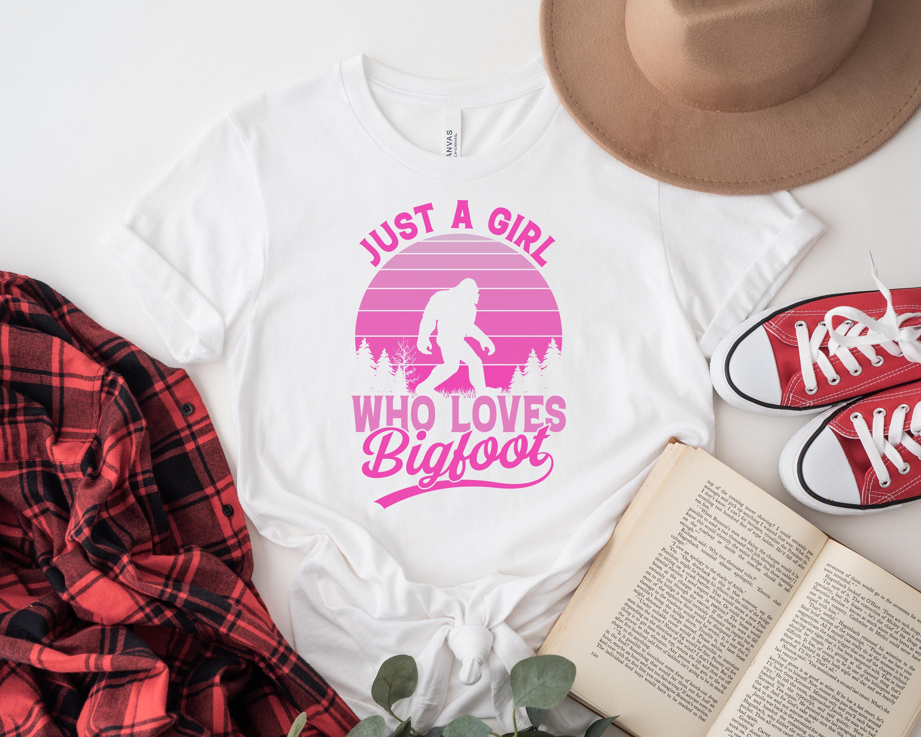 Just a Girl Who Loves Bigfoot T-shirt, Funny Bigfoot Shirts, Cute ...
