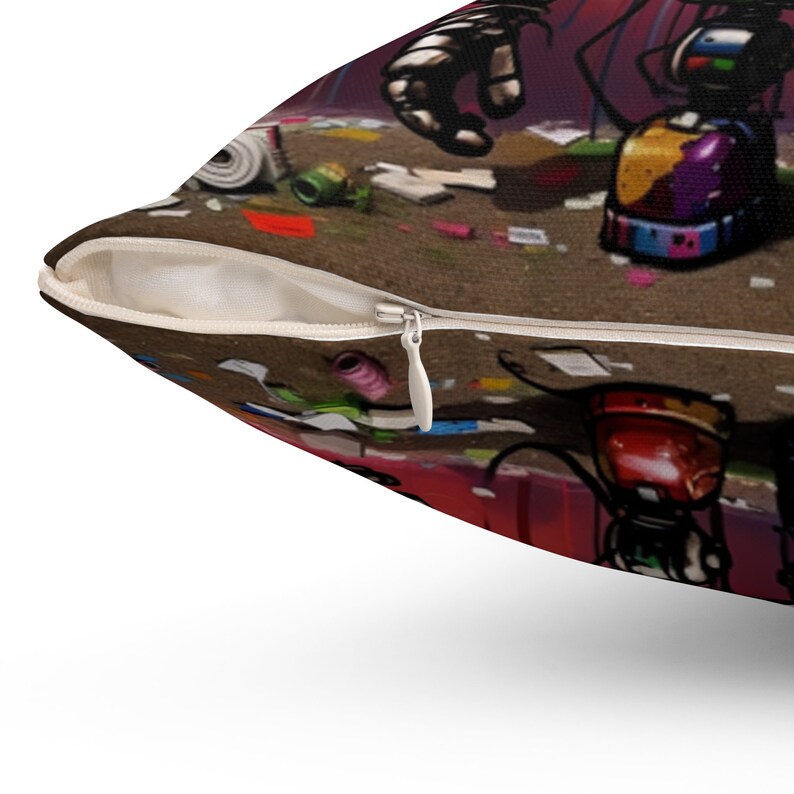 Graffiti Robot Pillow Square Pillow Square Pillow With Robot Design ...