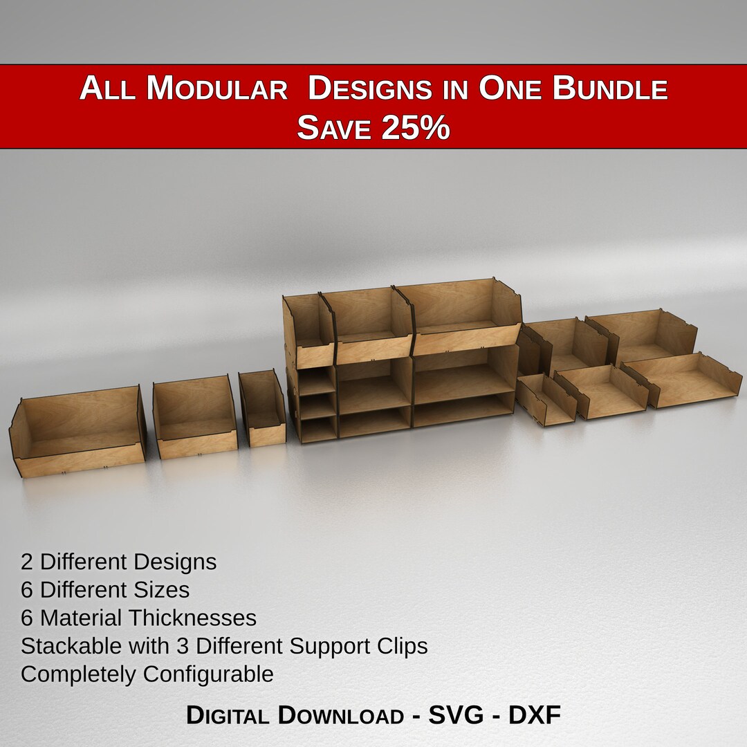 Laser Cut Complete Modular Storage System Design Files 2 - Etsy