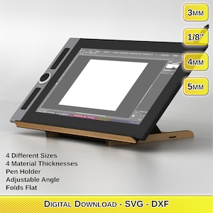Laser Cut Graphics Tablet Stand Files: Adjustable, Foldable (digital ...
