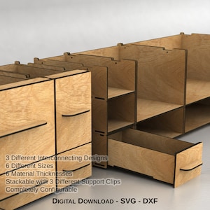 Laser Cut Complete Modular Storage System Design Files 3 Different ...