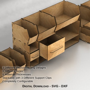 Laser Cut Complete Modular Storage System Design Files 3 Different ...