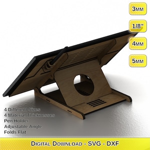 Laser Cut Graphics Tablet Stand Files: Adjustable, Foldable (digital ...