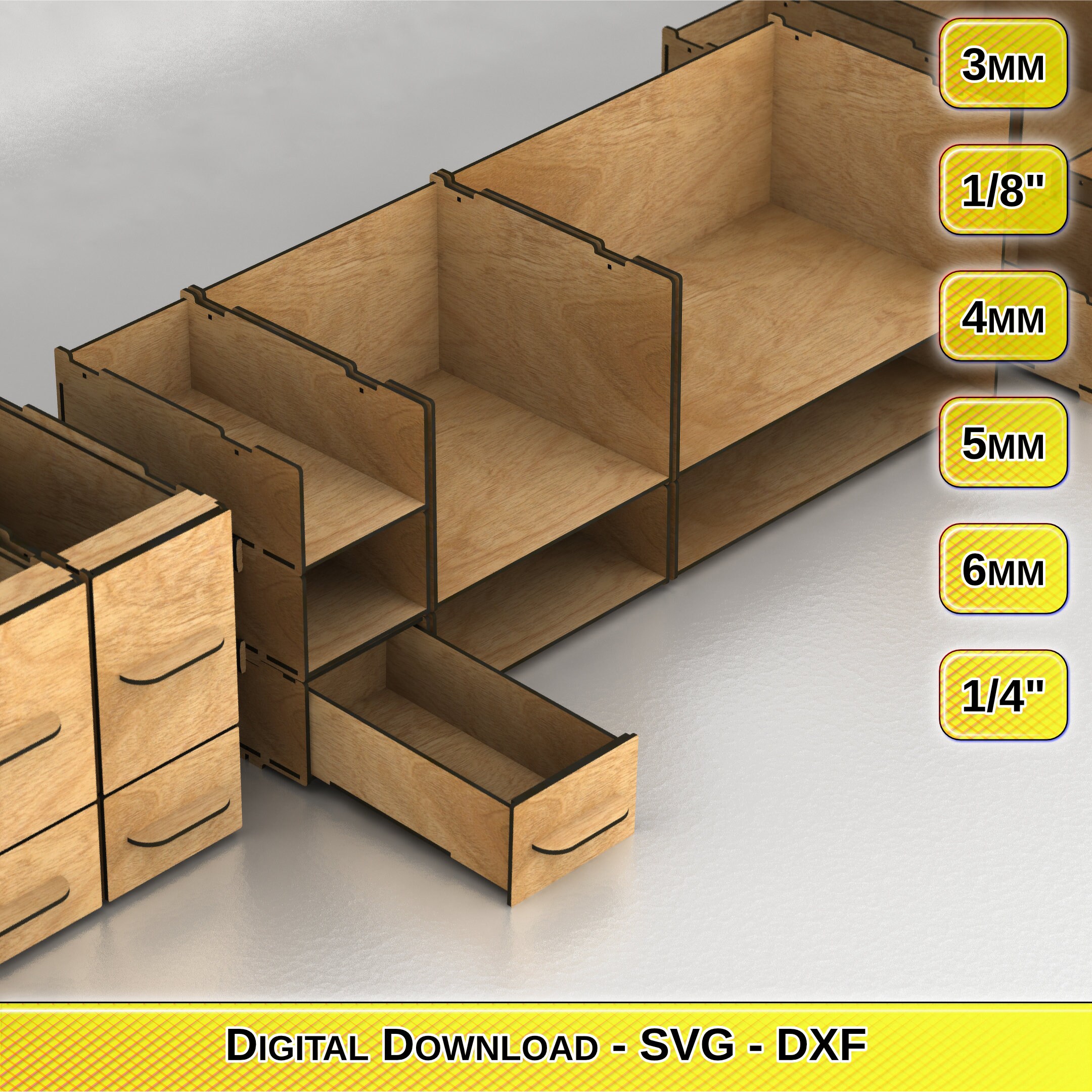 Laser Cut Modular Storage Drawer & Tray Design Files (digital Download ...