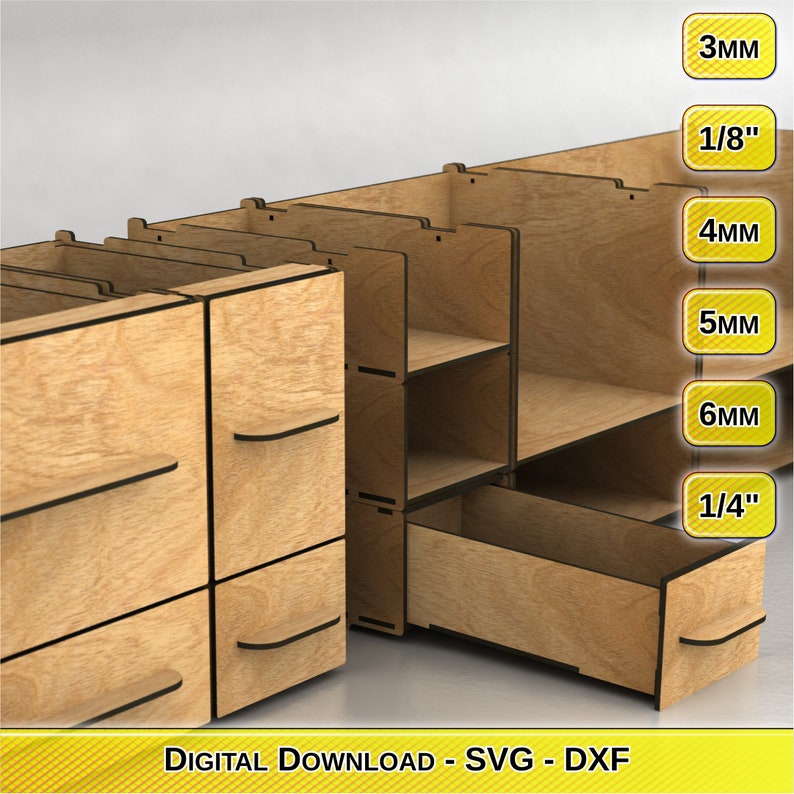 Laser Cut Modular Storage Drawer & Tray Design Files (digital Download ...