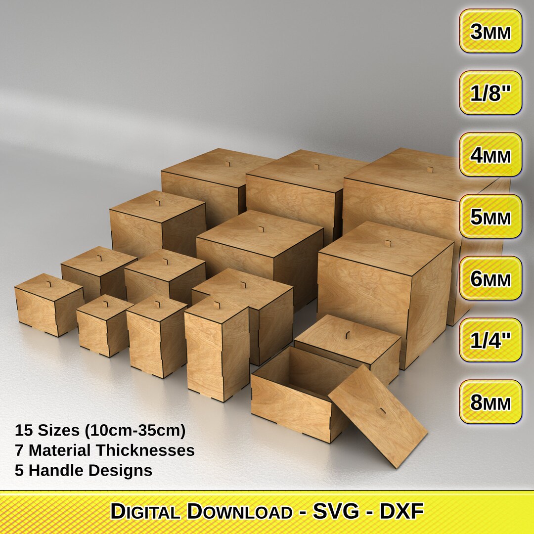 Laser Cut Storage Box With Removable Lid Design Files - 15 Different ...