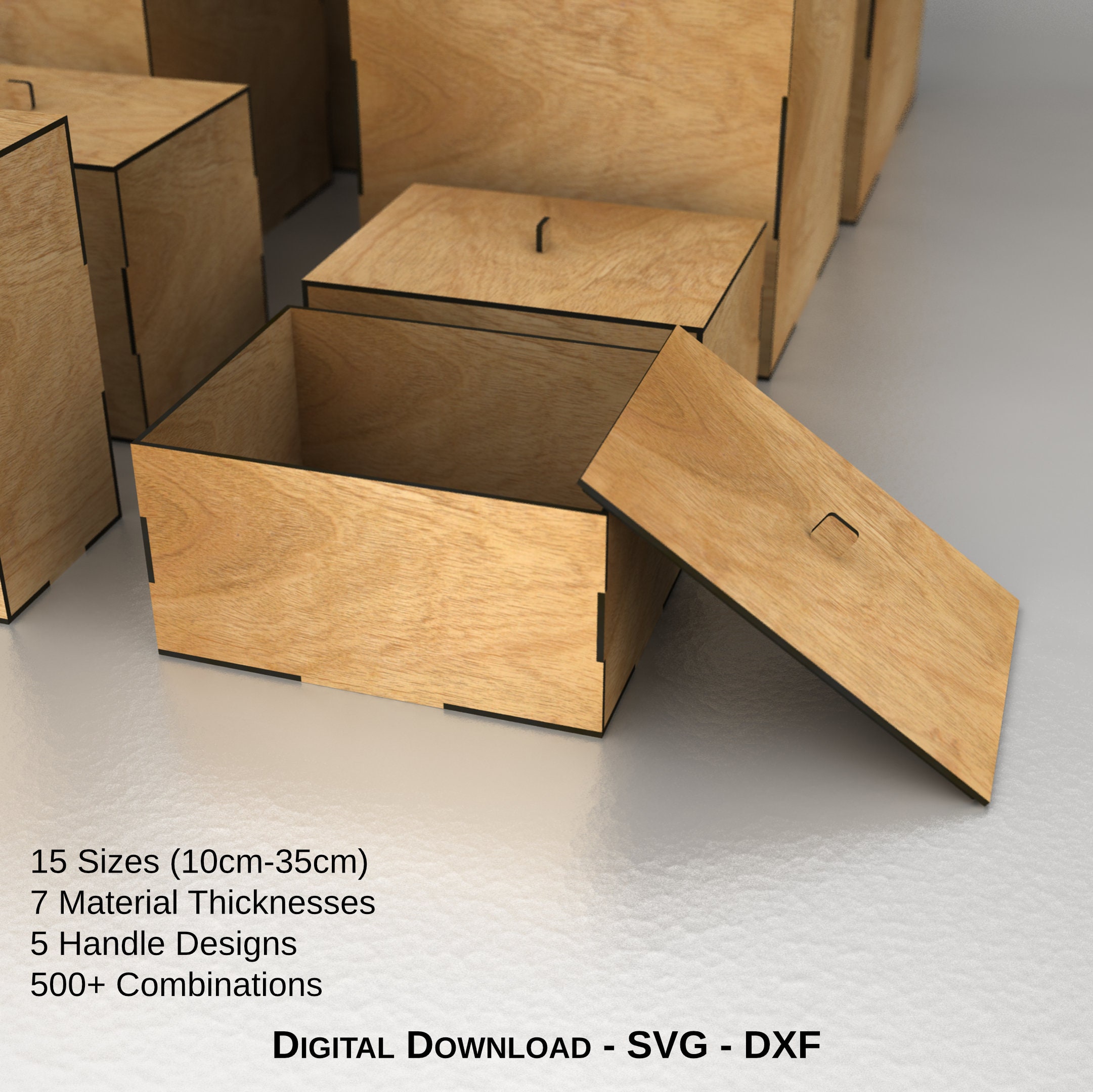 Laser Cut Storage Box With Removable Lid Design Files 15 Different ...