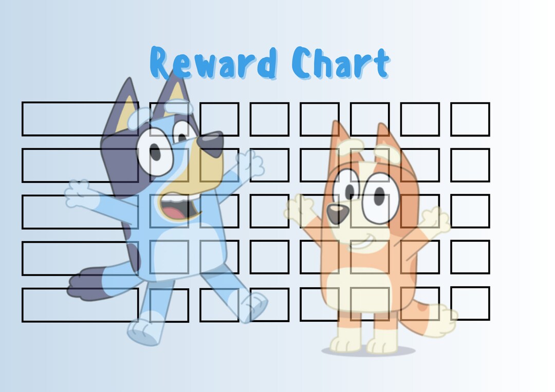 Bluey Reward Chart Planner Reward Chart Toddlers Reward - Etsy