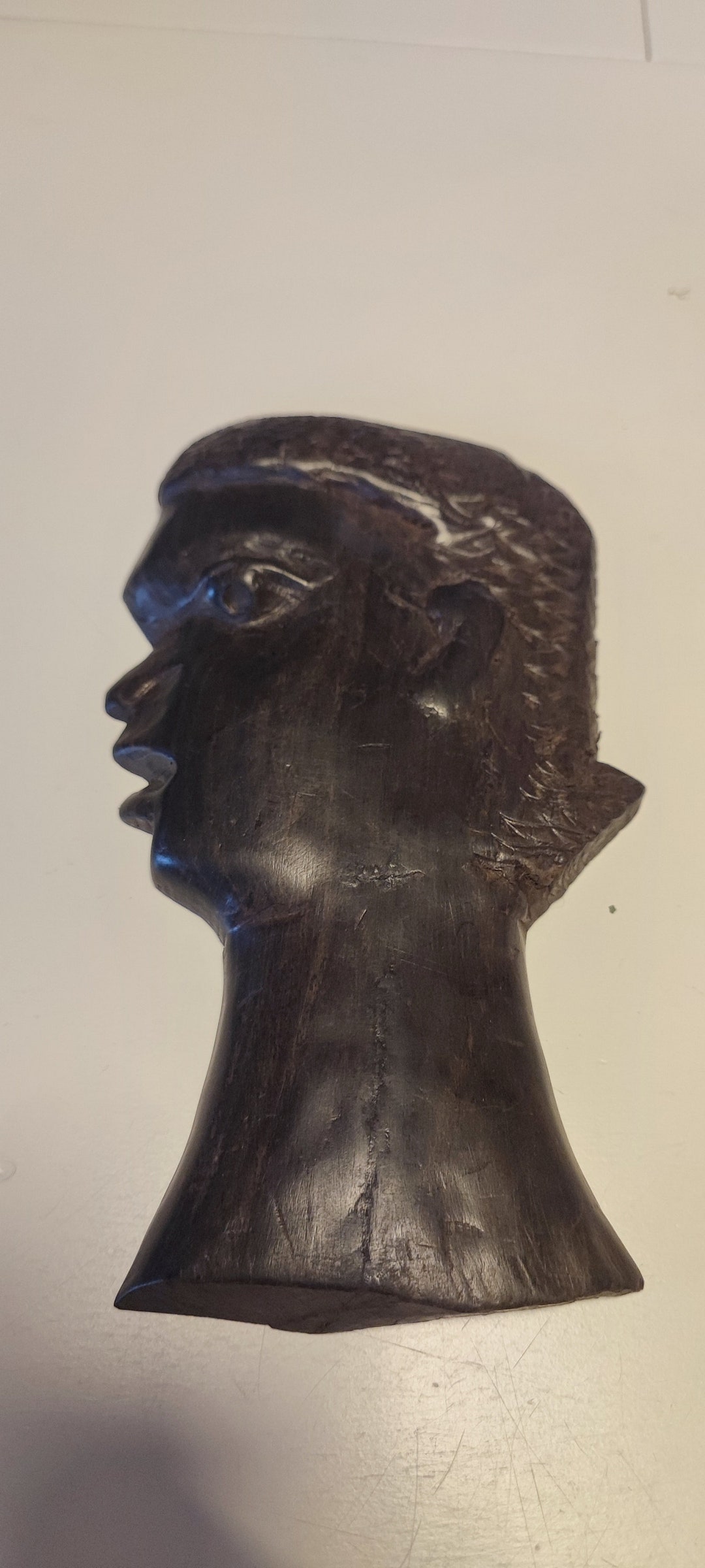 Vintage African Ebony Wood Sculpted Mask,man Head,hanging Wall ...