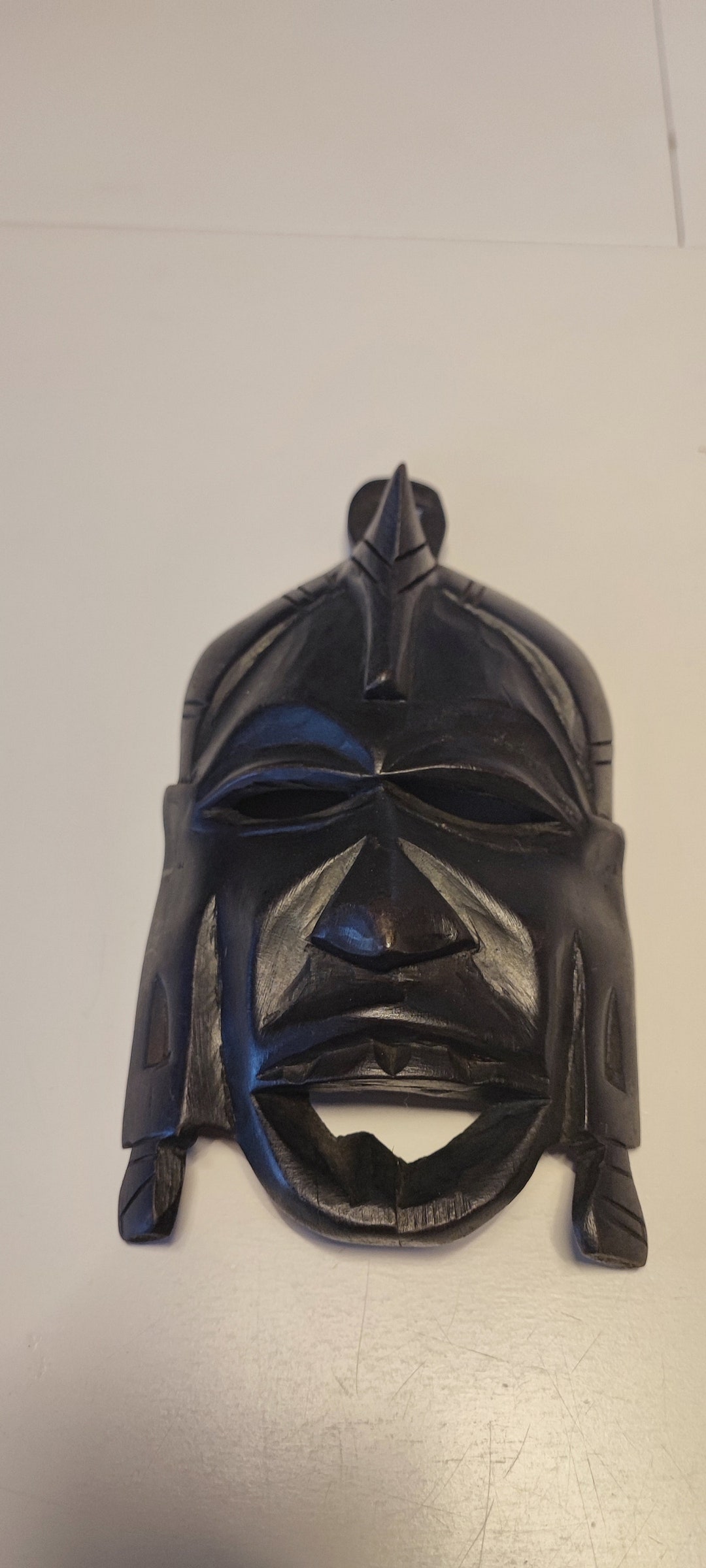 Vintage African Ebony Wood Sculpted Mask,very Beautiful,hanging Wall ...