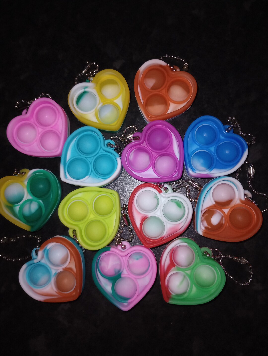 Pop It Fidget Heart Keyring - Etsy