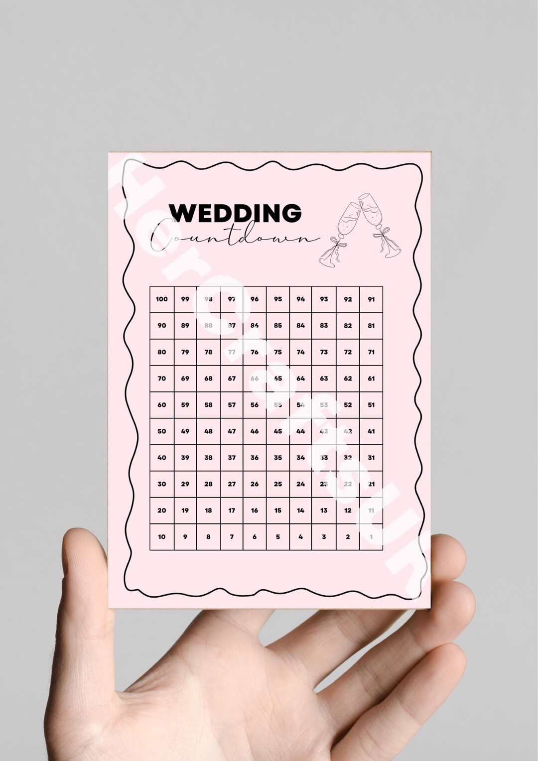Wedding Countdown Template PDF | Countdown to Wedding | Printable ...