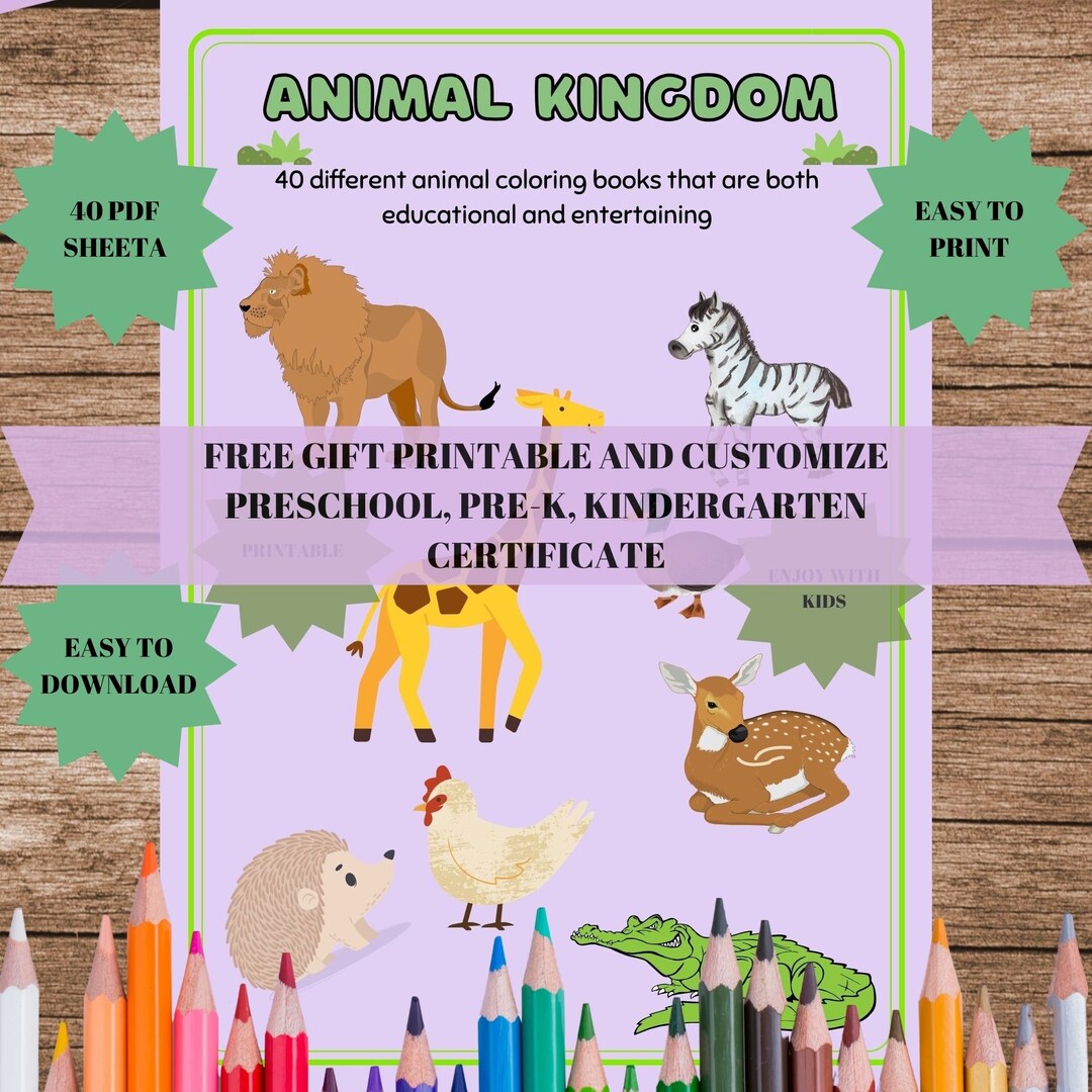 Coloring Book Set of 40 Educational Animal Planet Adventures for Kids ...