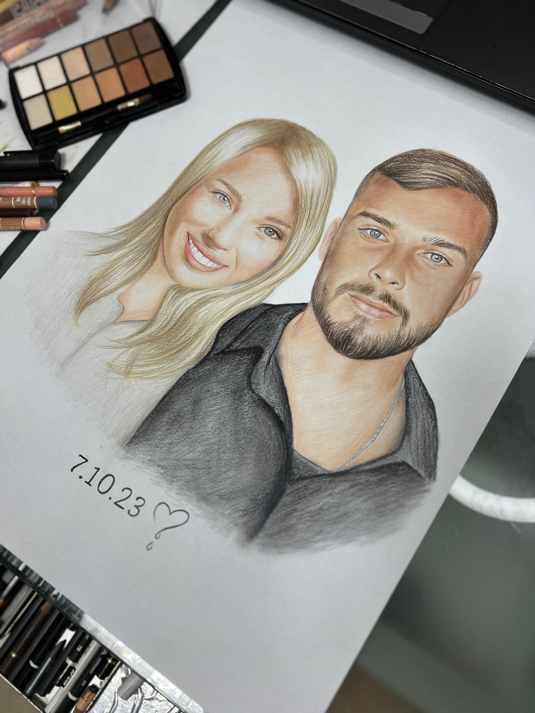 Handmade Portrait for Your Loved Ones, Personalized Pencil Portrait ...