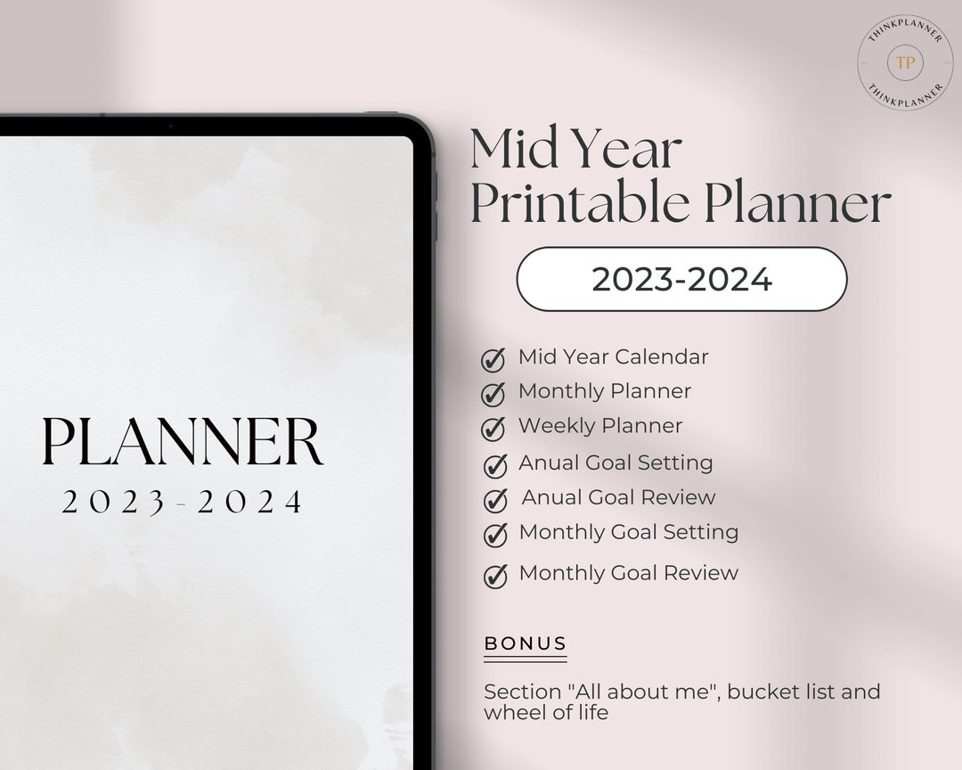 Printable Planner 2023 2024| Mid-year Printable Planner| Dated Weekly ...