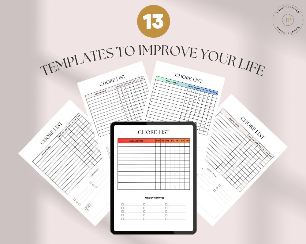 Printable Bundle Chores Chart Chores Schedule Chores Planner Chores ...