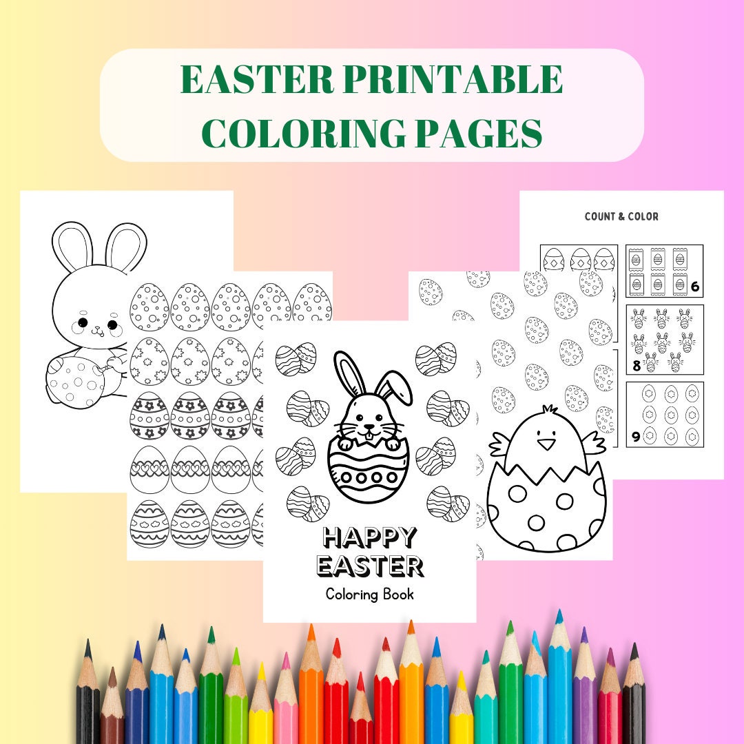 Happy Easter Coloring Book Printable Coloring Pages for Kids Toddlers ...