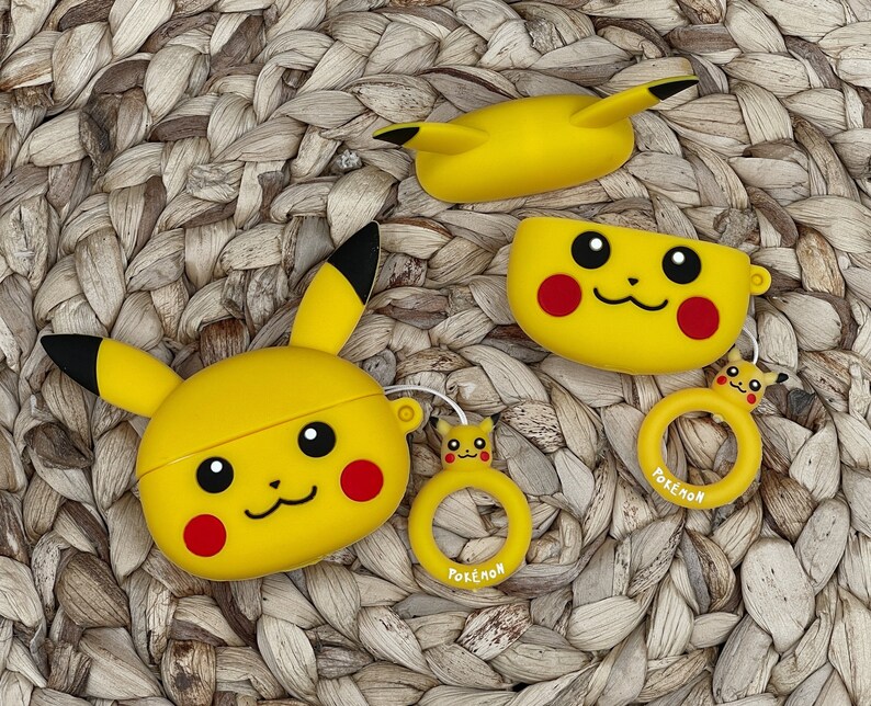 Pikachu Pokemon Face 3D Airpod Case Cover - Etsy