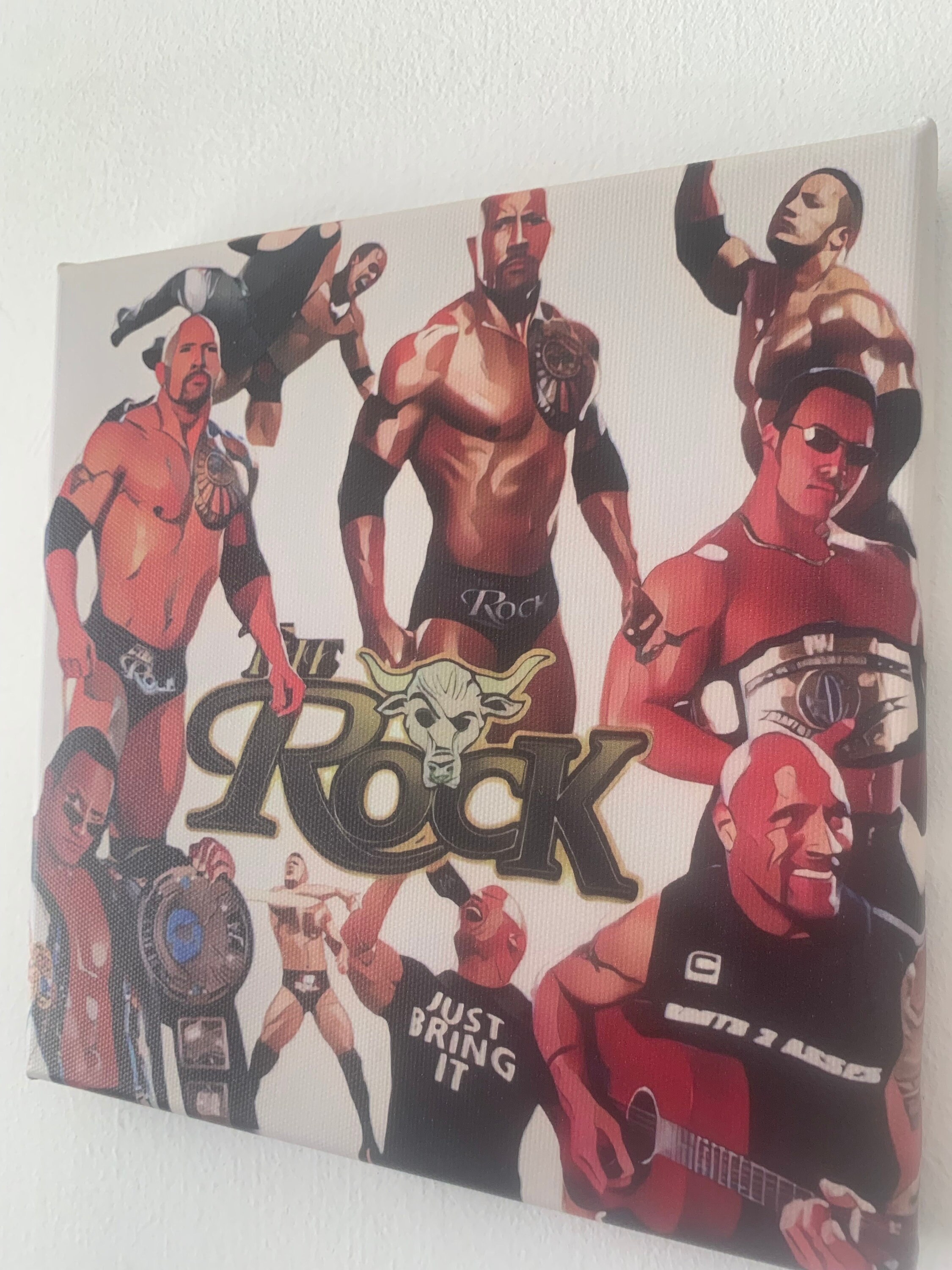 WWE the Rock Dwayne Johnson Canvas Wall Art - Etsy