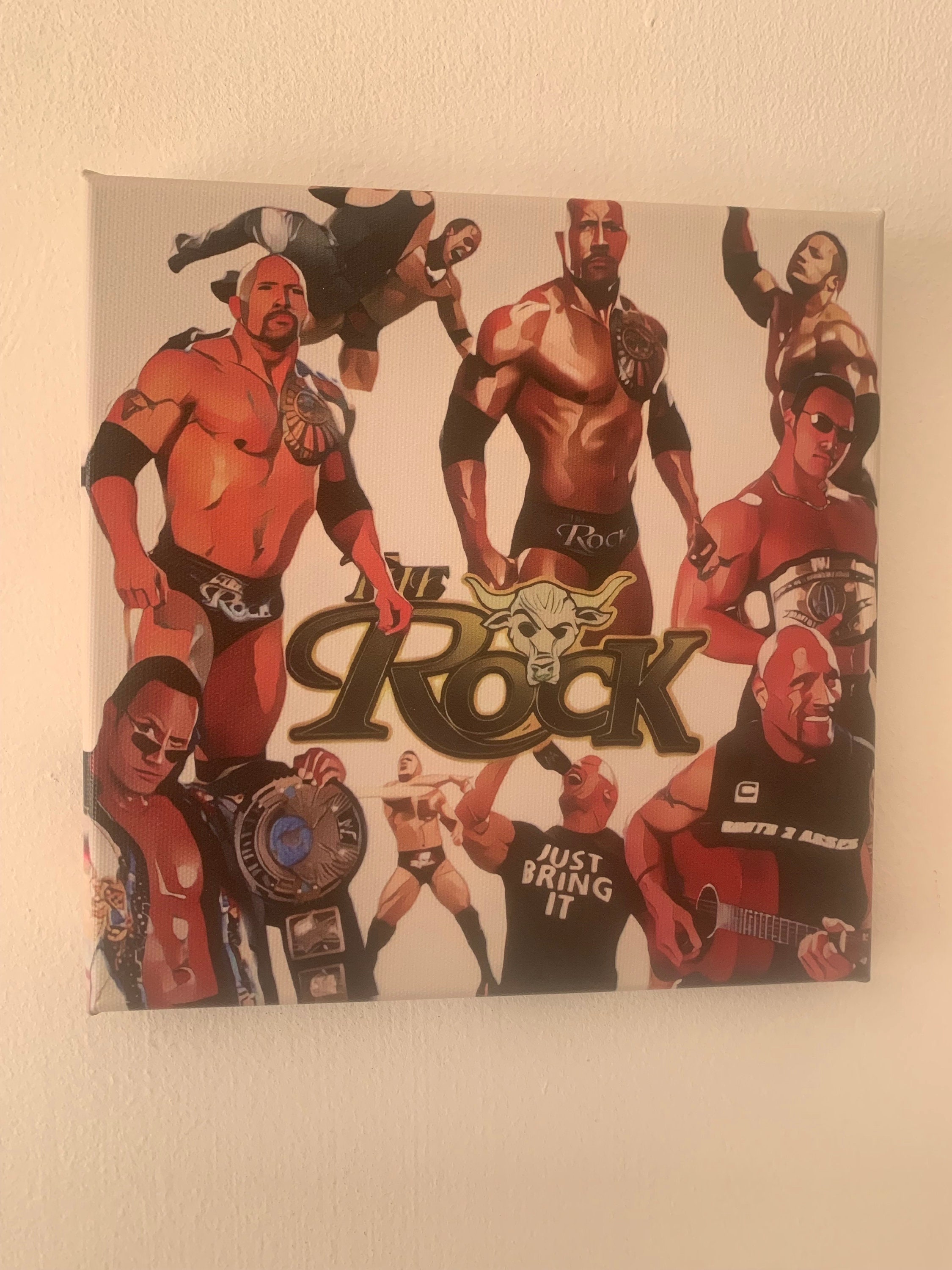WWE the Rock Dwayne Johnson Canvas Wall Art - Etsy