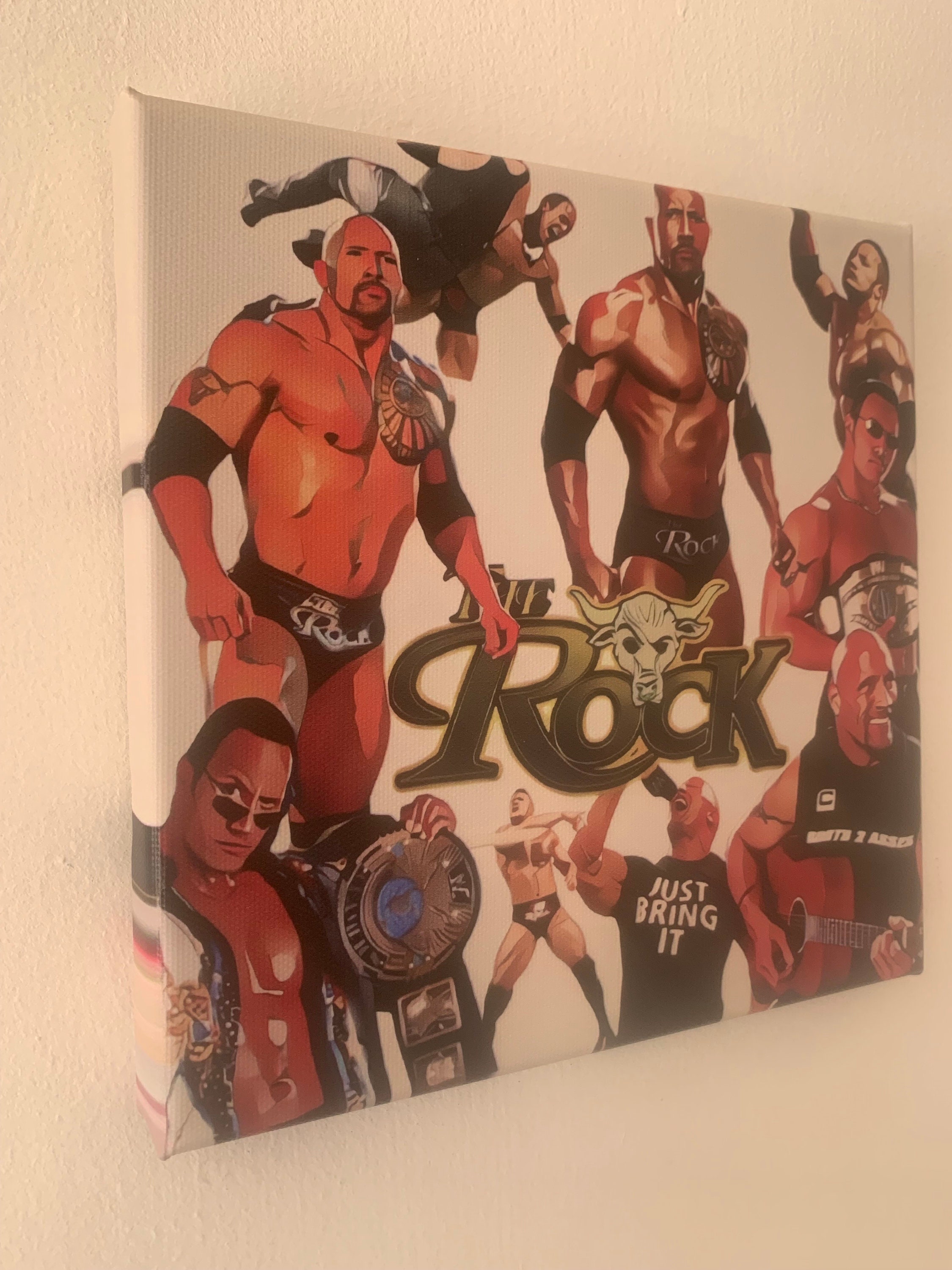 WWE the Rock Dwayne Johnson Canvas Wall Art - Etsy