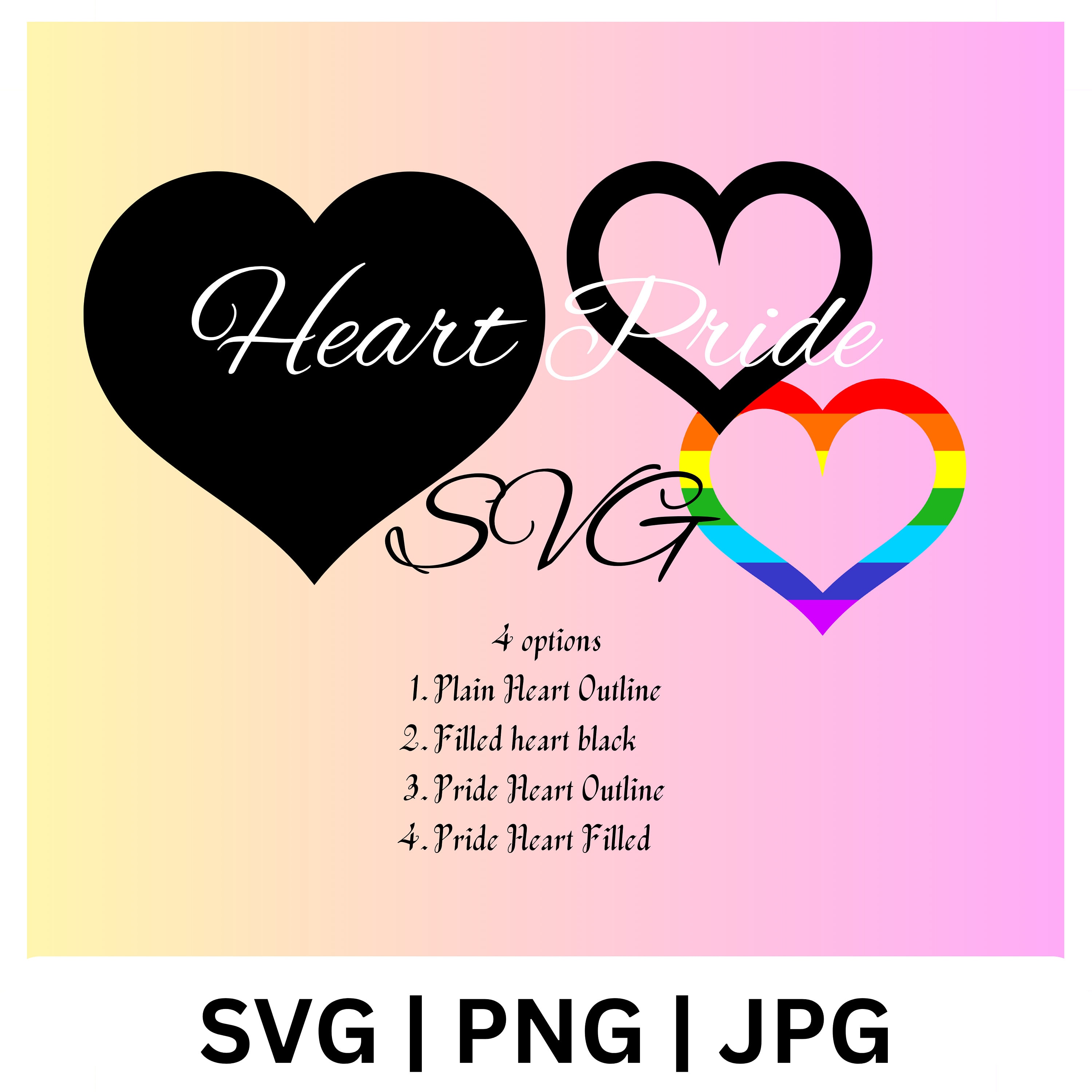 Pride Heart SVG, Heart Pride Outline Clipart, Pride Month Heart Png ...