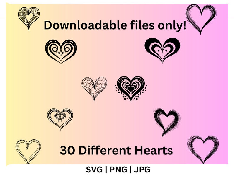 Heart Clipart Bundle 30 High-quality SVG PNG JPG Files - Etsy