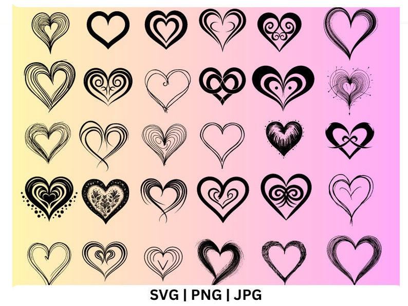 Heart Clipart Bundle 30 High-quality SVG PNG JPG Files - Etsy