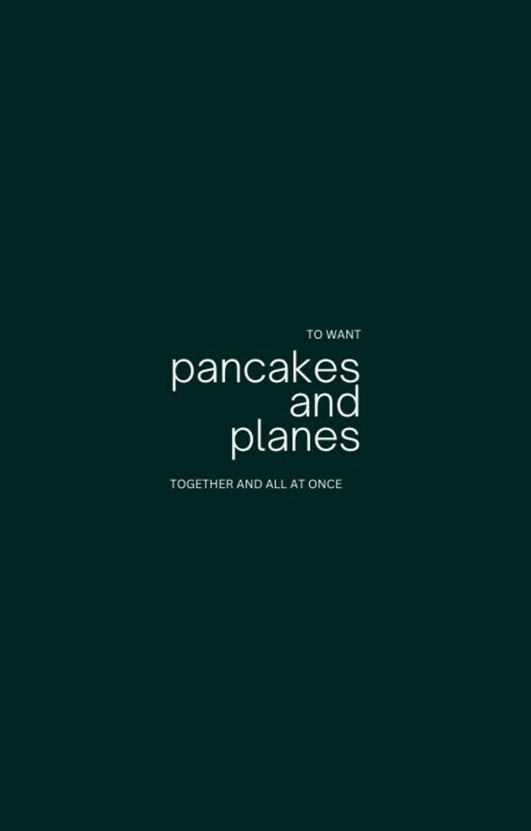 Contemporary Poetry Collection: Pancakes and Planes. - Etsy