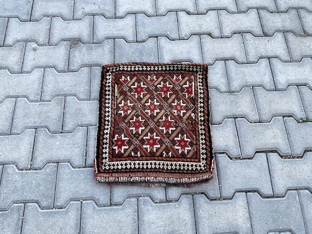 2x2 Square Door Mat Rug, Handmade Rug, 2x2 Bohemian Decor Rug, Vintage ...