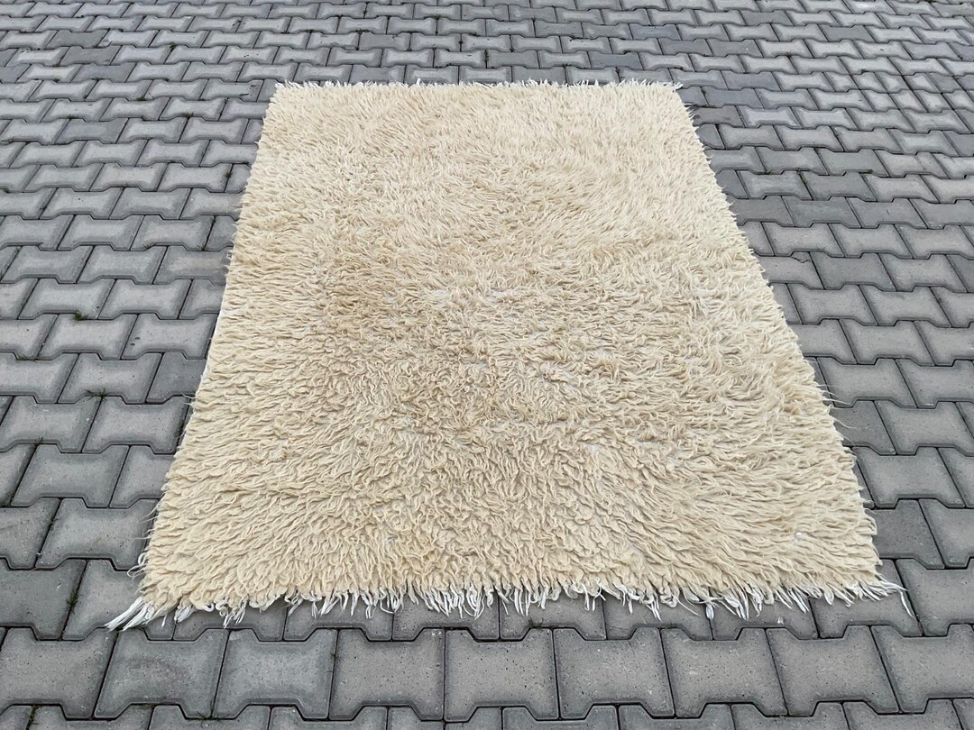 5x6, Sheepskin Rug, Handmade Rug, Wool Rug, Neutral Rug, Vintage Rug ...